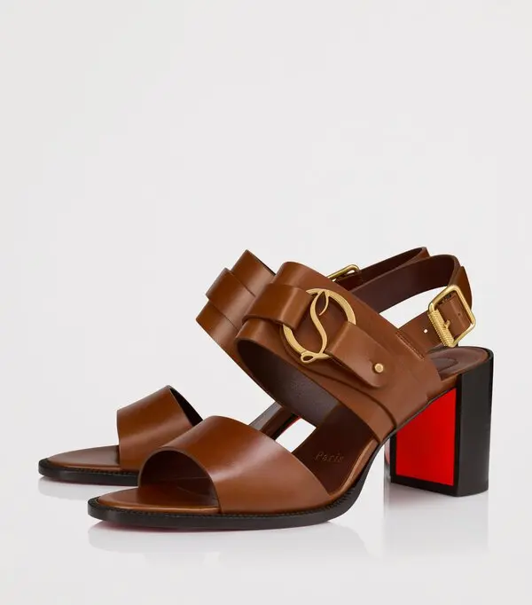 CHRISTIAN LOUBOUTIN Her In Roma 70 Leather Sandals - Brown