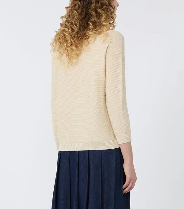 Max Mara Cotton Knit Sweater - White