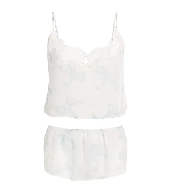 SKIMS Silk Bridal Romance Camisole And Shorts Set - Ivory