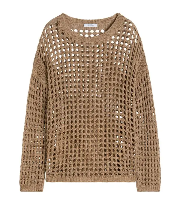 Max Mara Cotton Open-knit Sweater - Beige