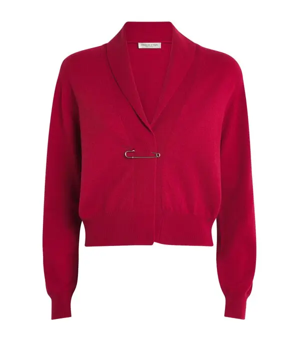 Johnstons Of Elgin Cashmere Crathie Cardigan - Red