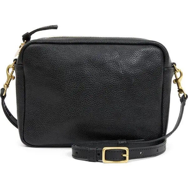 Clare V. Midi Sac Petit Caviar Leather Crossbody Bag - Black