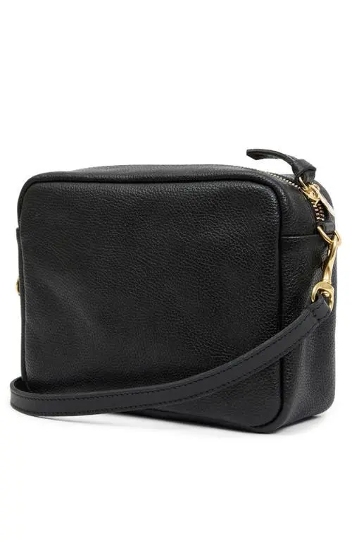 Clare V. Midi Sac Petit Caviar Leather Crossbody Bag - Black