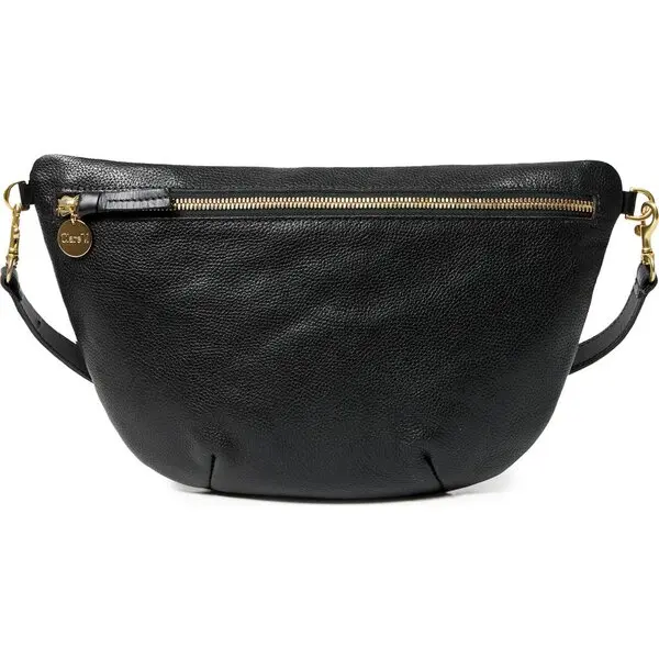 Clare V. Grande Petit Caviar Leather Belt Bag - Black