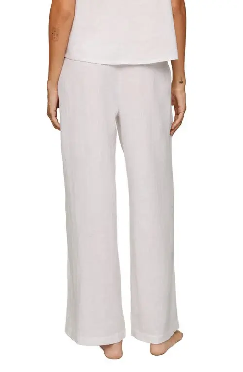 Eberjey Linen Blend Drawstring Lounge Pants - White
