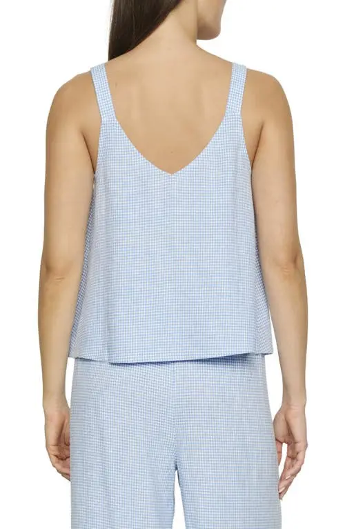 Eberjey Linen Blend V-neck Camisole - Gingham White/summer