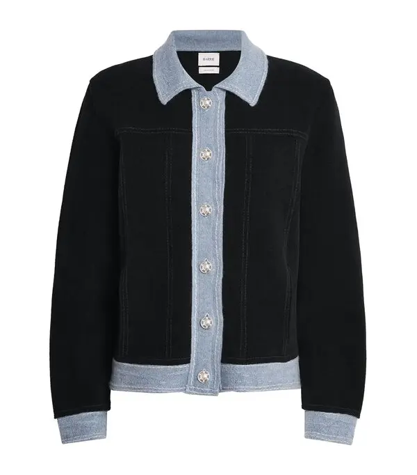 BARRIE Cashmere-blend Suede-effect Denim Jacket