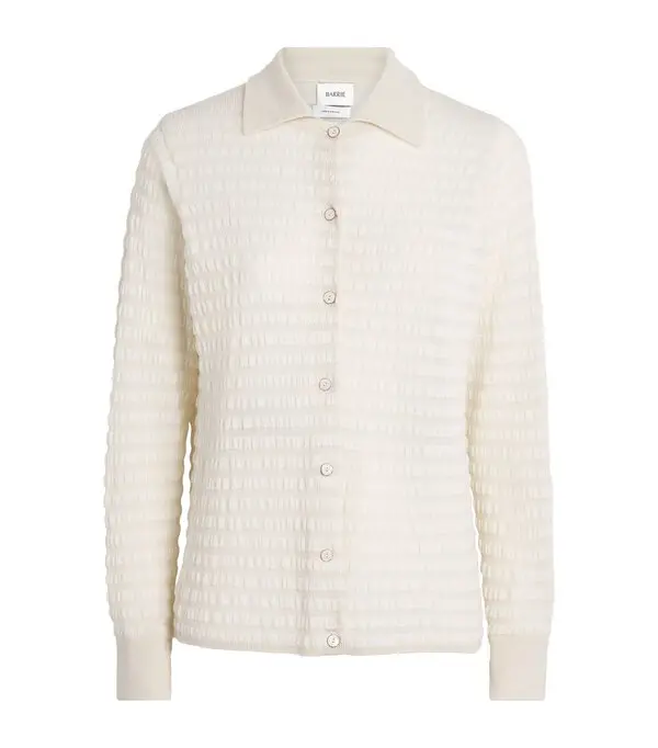 BARRIE Cashmere-cotton Embossed Shirt