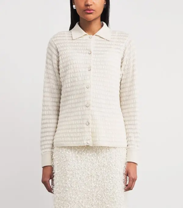BARRIE Cashmere-cotton Embossed Shirt