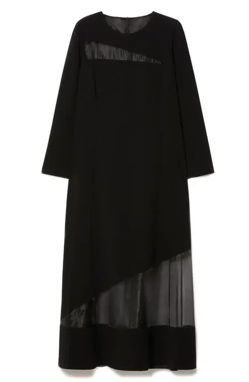 Marina Rinaldi Giunto Mixed Media Long Sleeve Dress