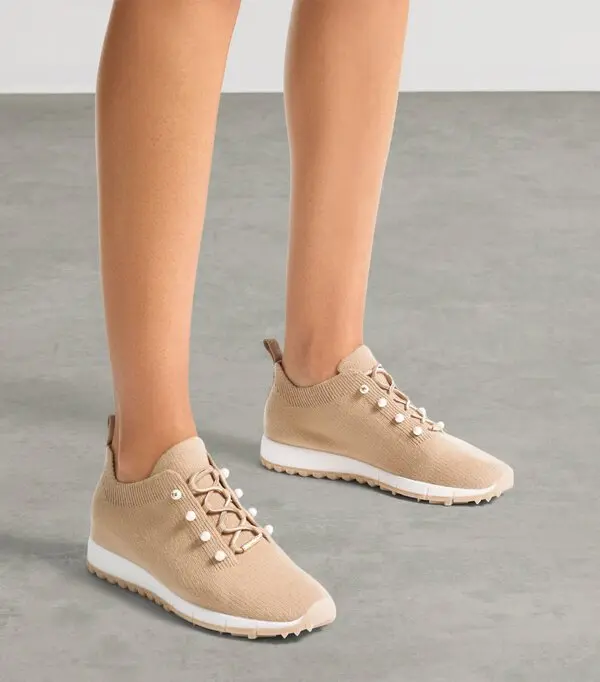 JIMMY CHOO Veles Cashmere Sneakers - Brown