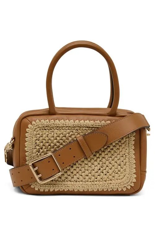 AIMEE Medium Ritual Leather Satchel - Raffia Latte