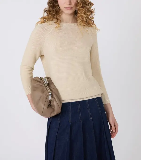 Max Mara Cotton Knitted Sweater - White