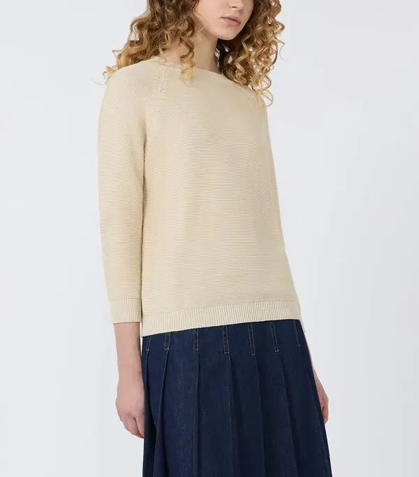 Max Mara Cotton Knitted Sweater - White