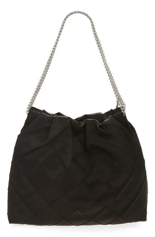 Tory Burch Fleming Quilted Nylon Hobo Bag - Black