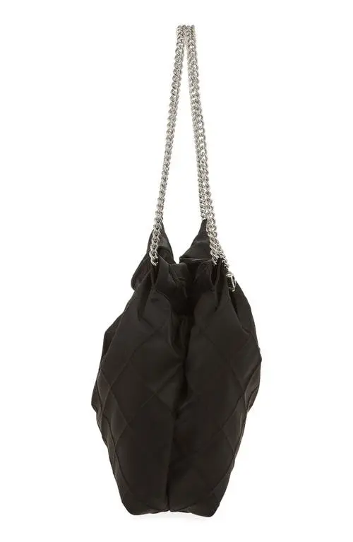 Tory Burch Fleming Quilted Nylon Hobo Bag - Black