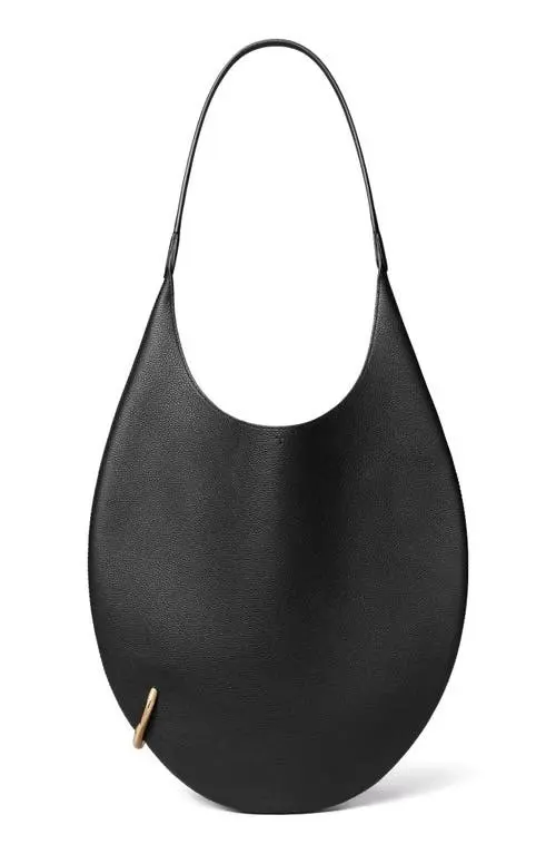 Tory Burch Pierced Soft Leather Shoulder Bag - Black