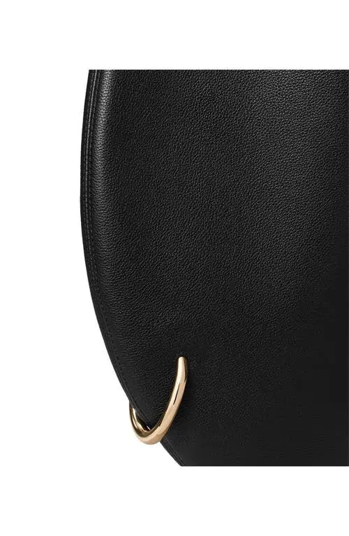 Tory Burch Pierced Soft Leather Shoulder Bag - Black