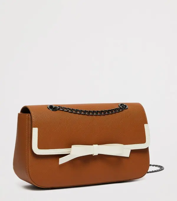 Marina Rinaldi Bow-detail Saffiano Leather Shoulder Bag