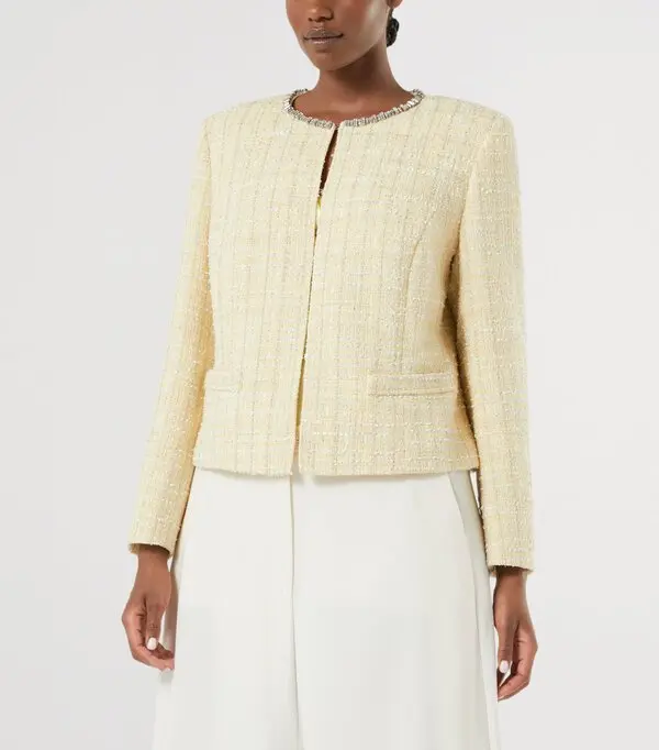Marina Rinaldi Tweed Blazer With Embellishments