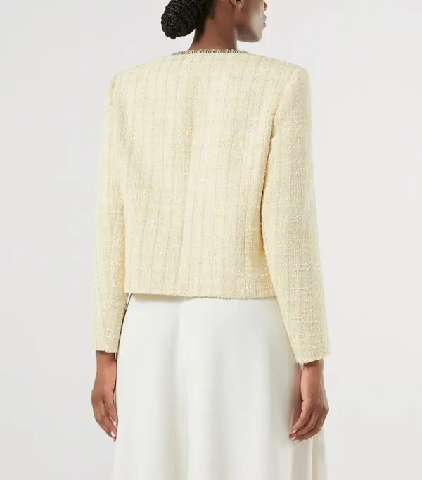 Marina Rinaldi Tweed Blazer With Embellishments