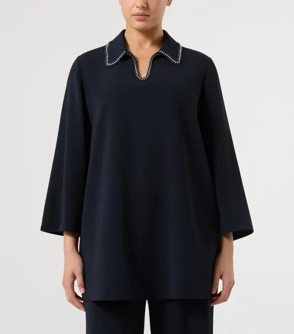 Marina Rinaldi Cady Embroidered Longline Blouse