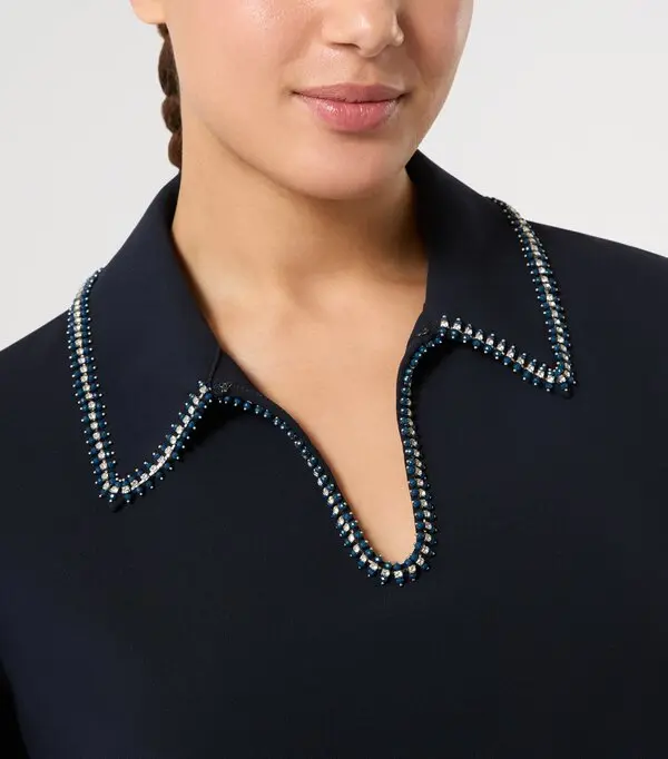Marina Rinaldi Cady Embroidered Longline Blouse