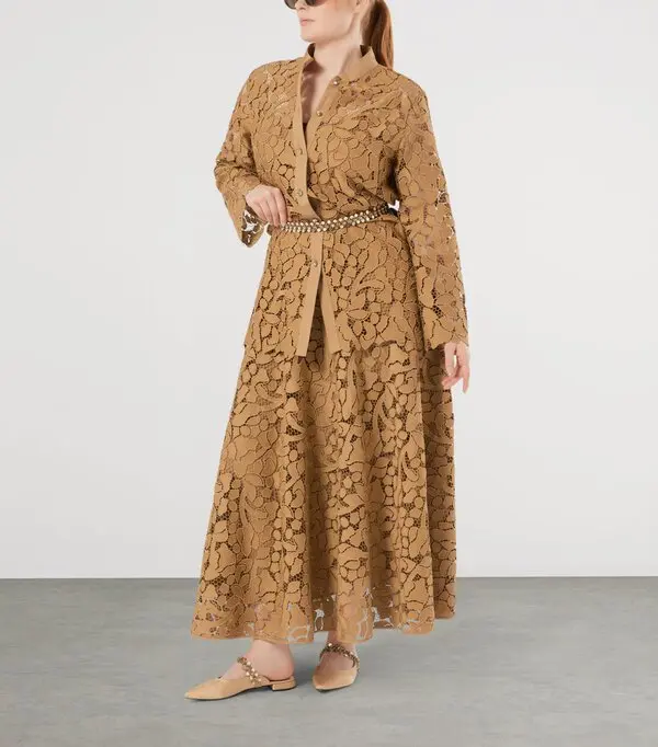 Marina Rinaldi Macramé Lace Longline Shirt