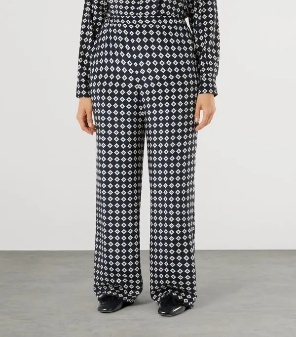 Marina Rinaldi Printed Silk Trousers