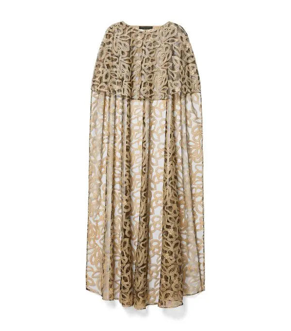 Marina Rinaldi Tulle Embroidered Cape