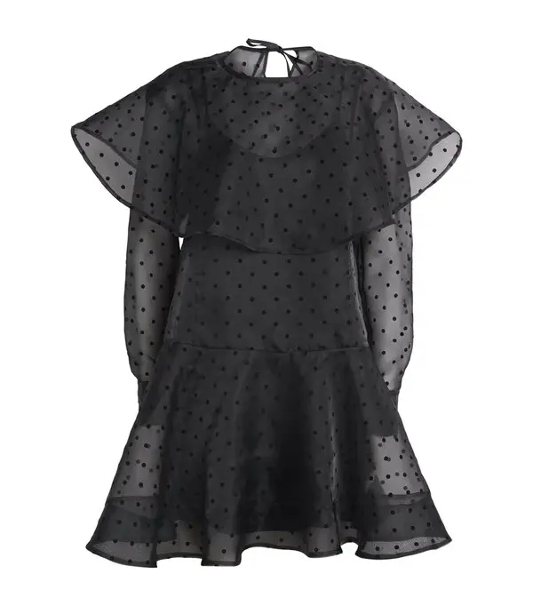 GANNI Organza Polka-dot Mini Dress