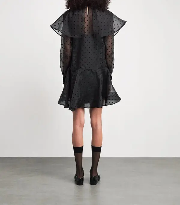 GANNI Organza Polka-dot Mini Dress