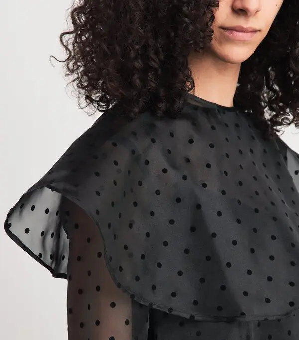 GANNI Organza Polka-dot Mini Dress