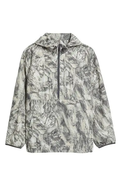 Zella Popover Windbreaker Jacket - Grey Granite Abstract