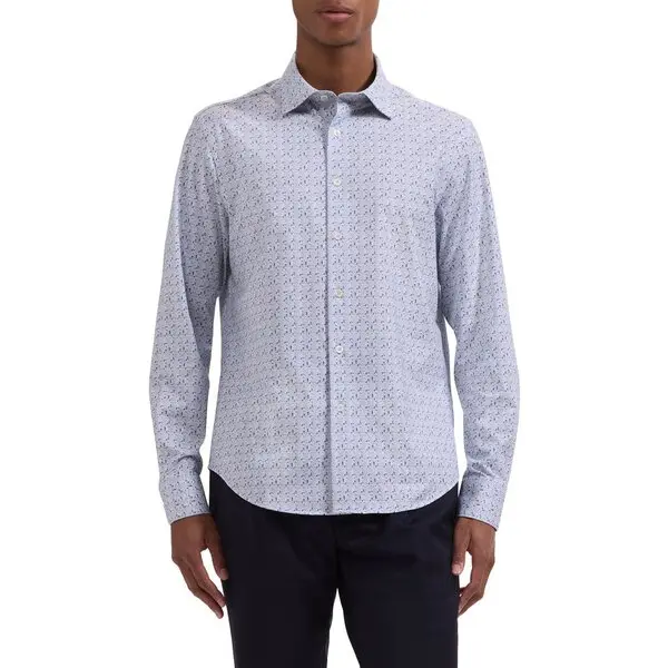 Bugatchi James Ooohcotton® Geo Print Button-up Shirt - Sand