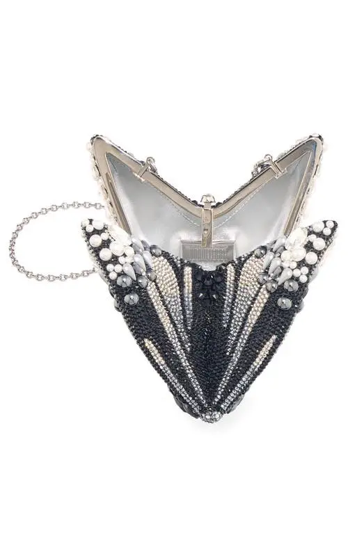 Judith Leiber Butterfly Crystal Clutch - Silver Jet Multi