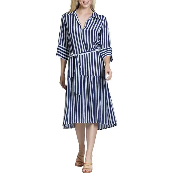 APNY Stripe Shirtdress - Navy