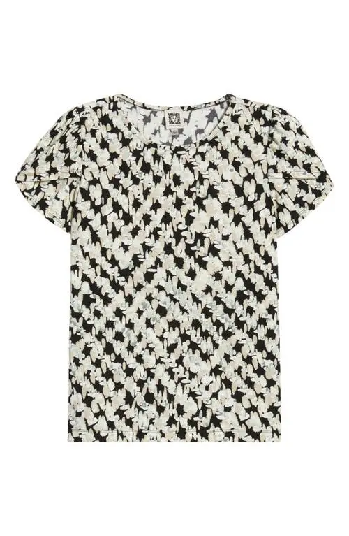 Anne Klein Print Tulip Sleeve Top - Anne Black Multi