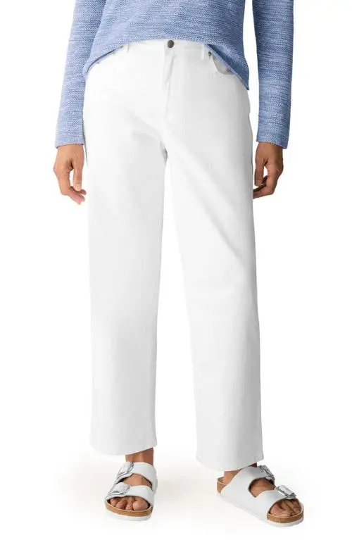 Eileen Fisher High-rise Straight Leg Ankle Jeans - White