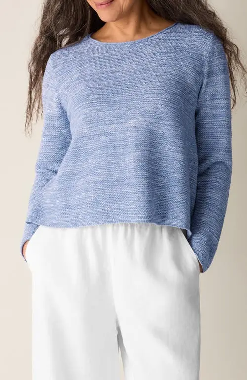 Eileen Fisher Organic Linen & Cotton Blend Crewneck Sweater - Haze