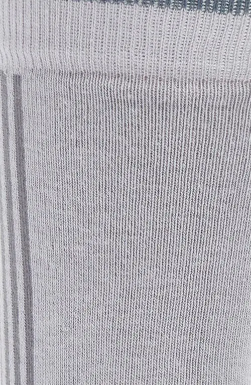Nordstrom Stripe Cotton Blend Crew Socks - Grey Dapple