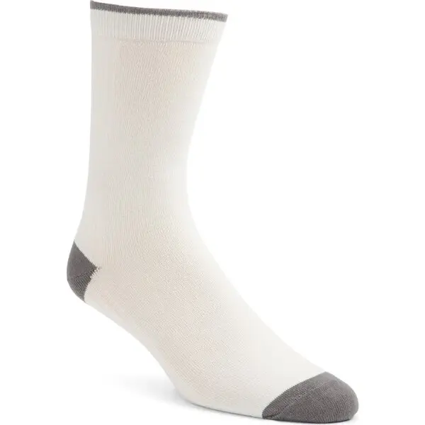 Nordstrom Stripe Cotton Blend Crew Socks - Grey Jet
