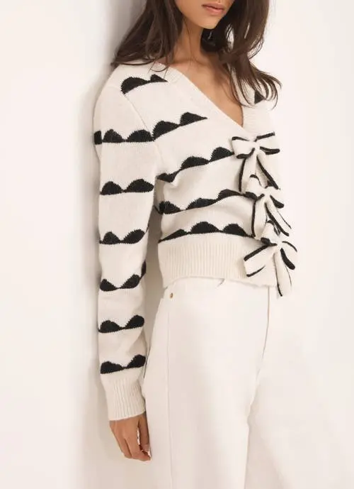 Mint Velvet Wool Blend Bow Detail Cardigan