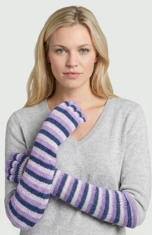 Portolano Cashmere Long Striped Gloves