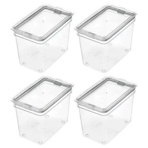 IDESIGN Medium Food Storage Bin With Airtight Lidset Of 4clear - Bronze