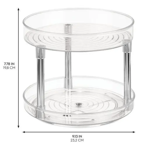 IDESIGN 9-inch Plastic 2-tier Lazy Susanset Of 2
