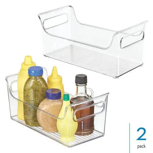 IDESIGN Plastic Condiment Organizer With Handles, Set Of 2