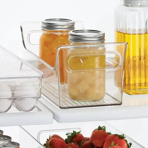 IDESIGN Plastic Condiment Organizer With Handles, Set Of 2