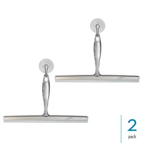 IDESIGN Shower Squeegee With Wall Hook, Set Of 2