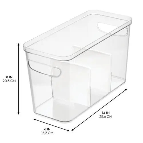IDESIGN 3-section Divided Pantry Organizer Binset Of 4/white